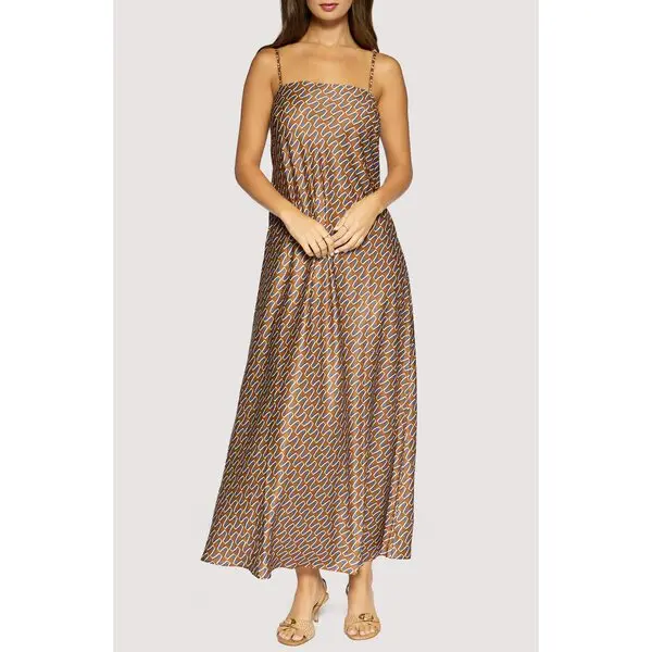 LOST + WANDER Geometric Print Maxi Dress
