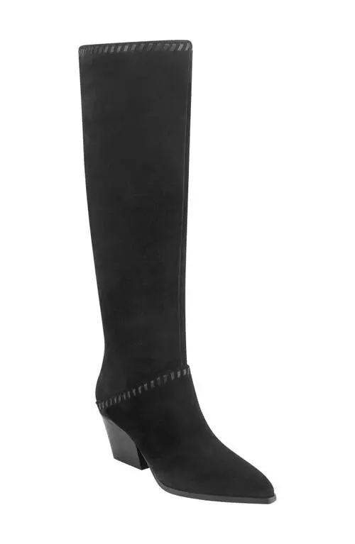 Marc Fisher Tayla Knee High Western Block Heel Boot - Black 001