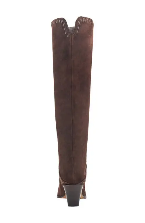 Marc Fisher Tayla Knee High Western Block Heel Boot - Dark Brown 200