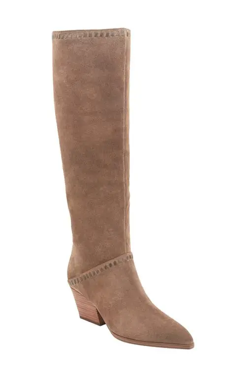 Marc Fisher Tayla Knee High Western Block Heel Boot - Medium Brown 210