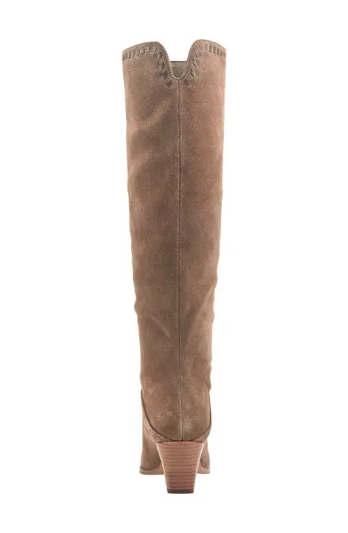 Marc Fisher Tayla Knee High Western Block Heel Boot - Medium Brown 210