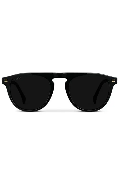 WMP EYEWEAR Axel 51mm Rounded Aviator Sunglasses - Black