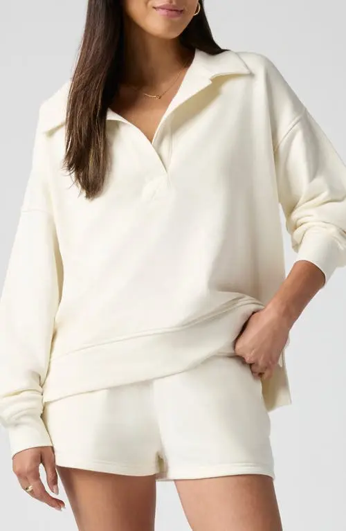 FLORENCE BY MILLS Polo Collar Sweatshirt - Jet Stream