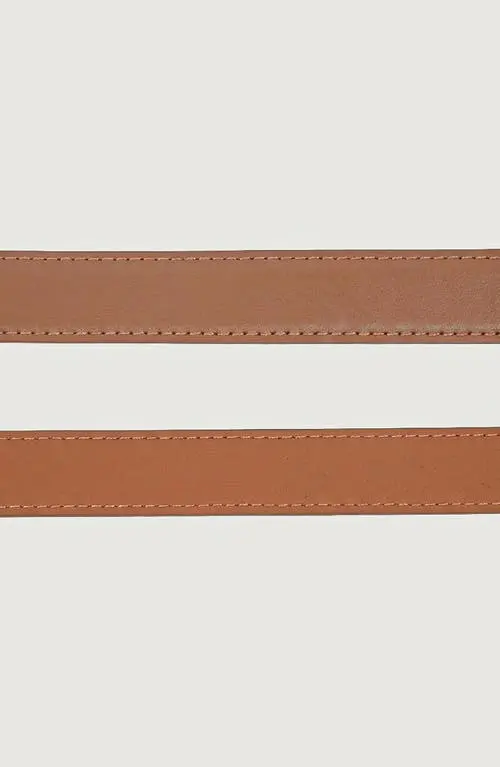 MODENAIRE Leather Belt With Textured Buckle And Classic Profile