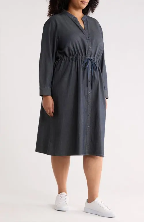 Eileen Fisher Organic Cotton Mandarin Collar Dress