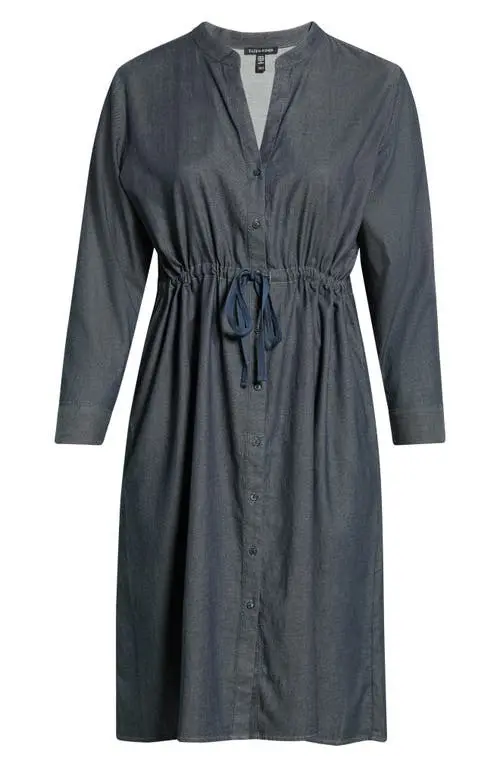 Eileen Fisher Organic Cotton Mandarin Collar Dress