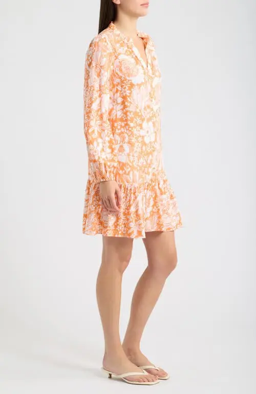Lilly Pulitzer® Shaley Tunic Dress Floral Print, Ruffled Collar, Tiered Skirt