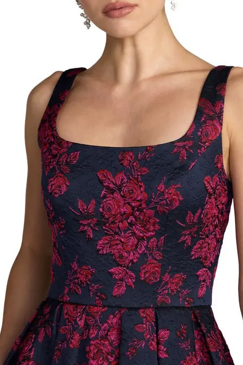 Mac Duggal Brocade Square Neck Gown