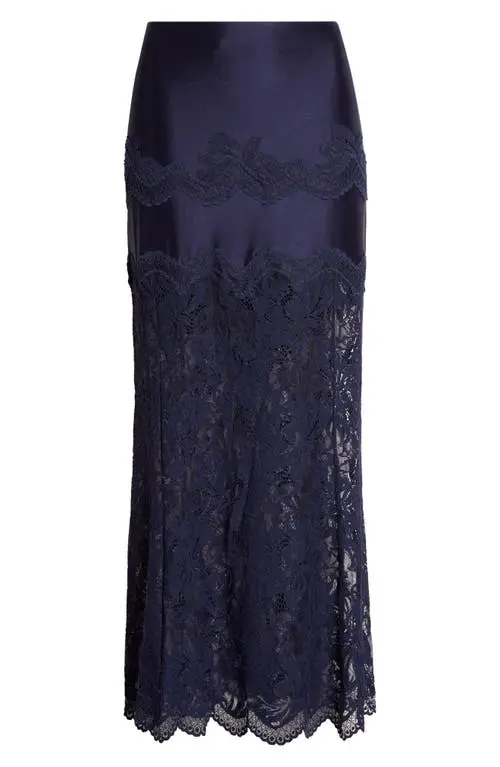 Rabanne Jupe Lace & Jersey Skirt - Deep Navy