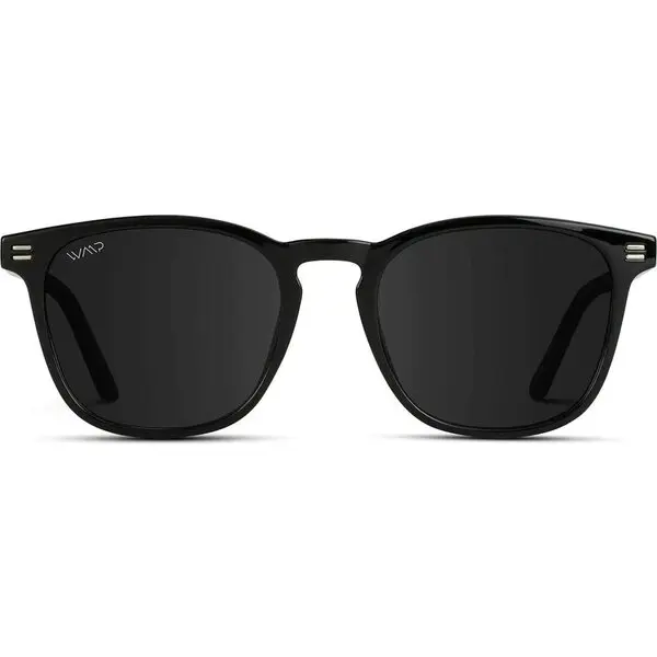 WMP EYEWEAR Nick51mm Polarized Rounded Square Sunglasses - Black
