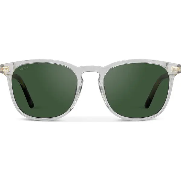 WMP EYEWEAR Nick 51mm Polarized Rounded Square Sunglasses - Clear