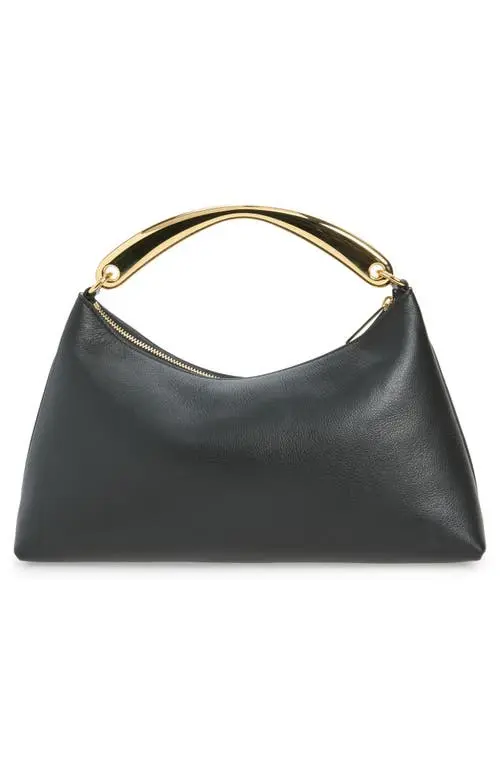 MANSUR GAVRIEL Rhea Metal Handle Leather Handbag - Black