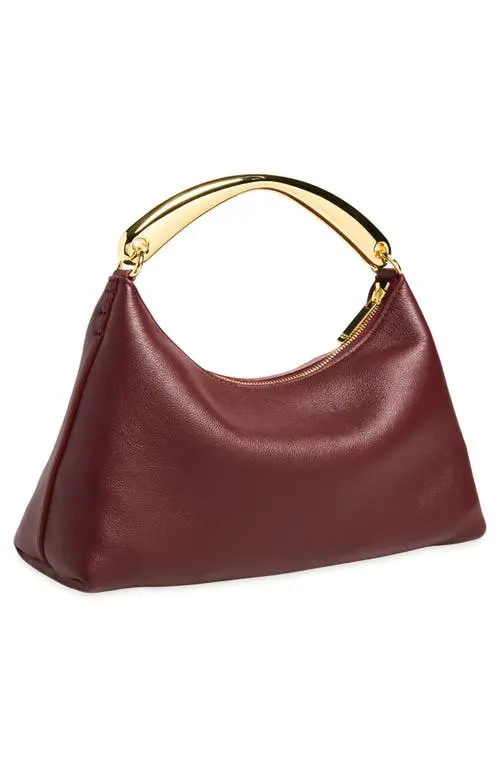 MANSUR GAVRIEL Rhea Metal Handle Leather Handbag - Claret