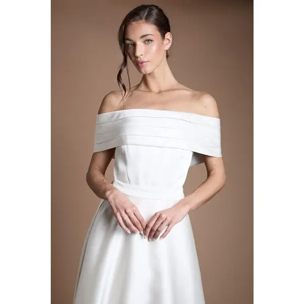 Coast Bandeau Neck Bridal Shrug Top - Ecru
