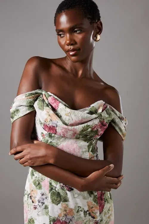 Coast Floral Bardot Maxi Dress - Cream