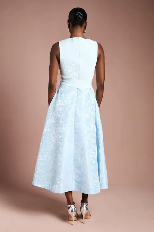 Coast V-neck Jacquard Midi Dress