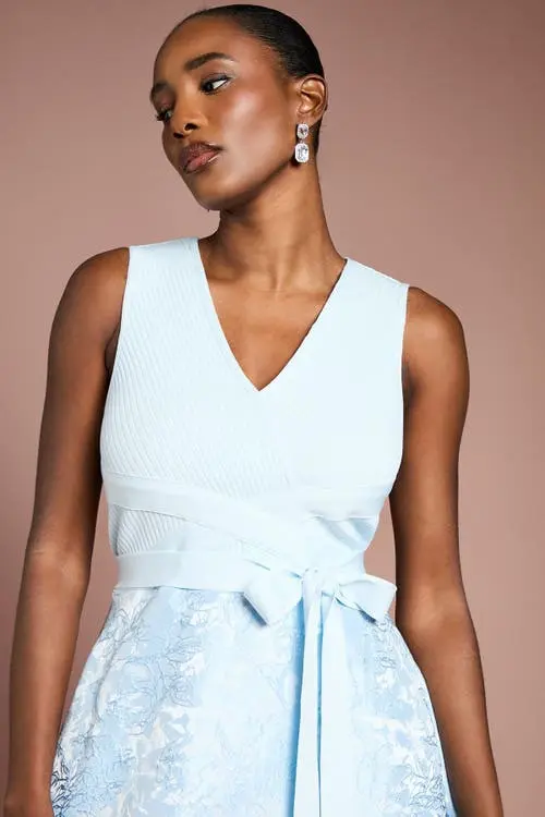 Coast V-neck Jacquard Midi Dress