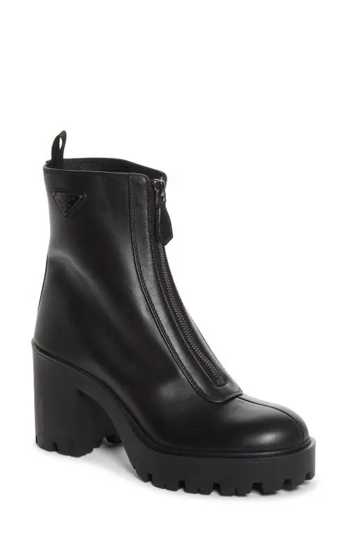 Prada Lug Sole Zip Bootie