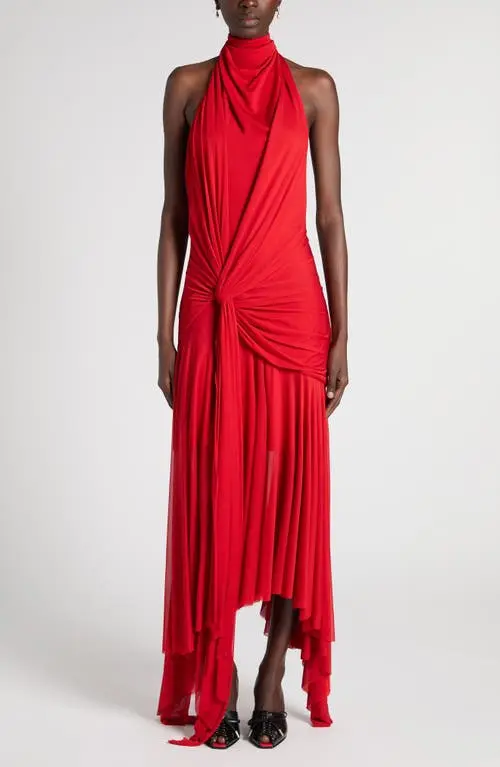 Alexander McQueen Draped Jersey Halter Neck Dress