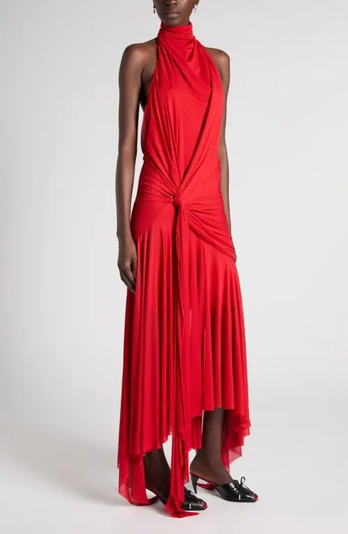 Alexander McQueen Draped Jersey Halter Neck Dress