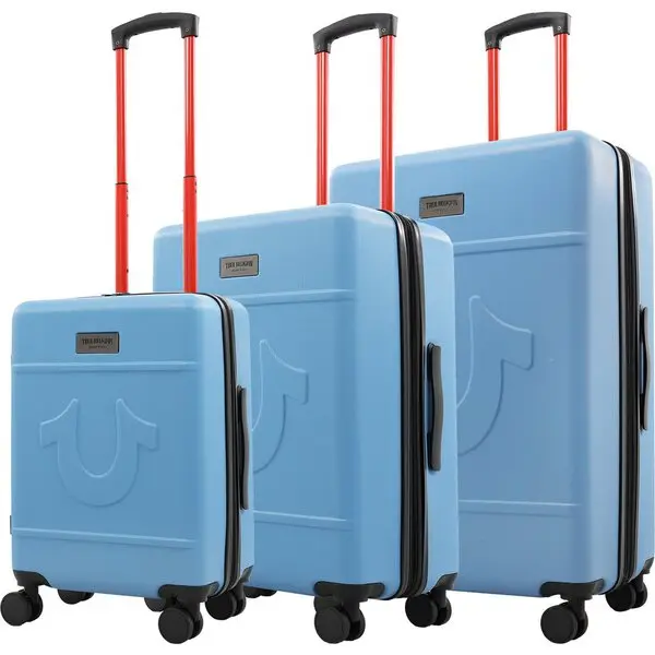 True Religion Molded U 3-piece Hardside Spinner Luggage Set - Blue