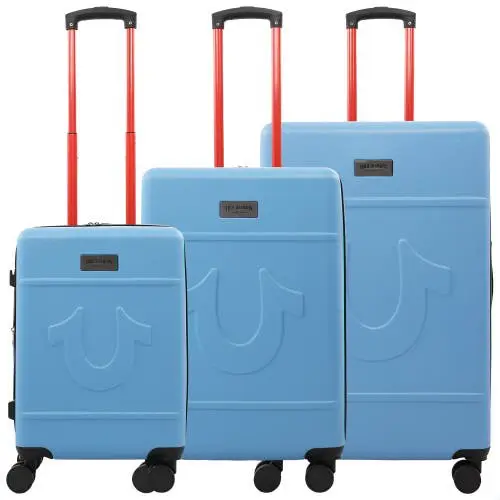 True Religion Molded U 3-piece Hardside Spinner Luggage Set - Blue
