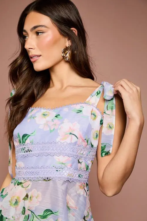 Coast Square Neck Bow Shoulder Peplum Top