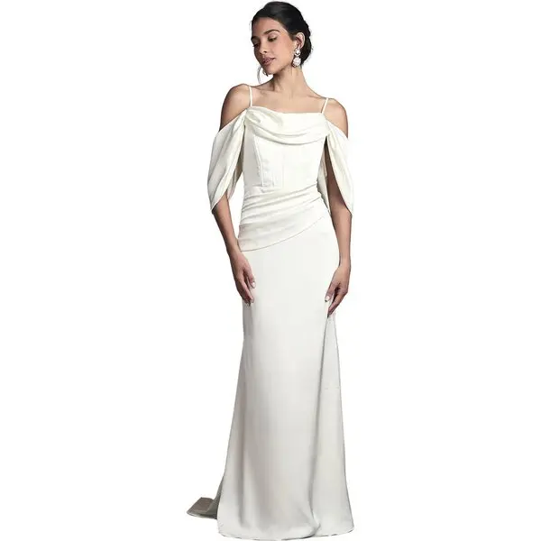 Coast Cowl Neck Corset Maxi Dress - Oyster