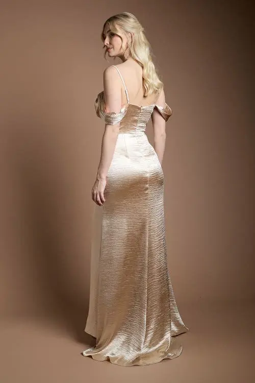 Coast Cowl Neck Bridesmaid Maxi Dress - Champagne