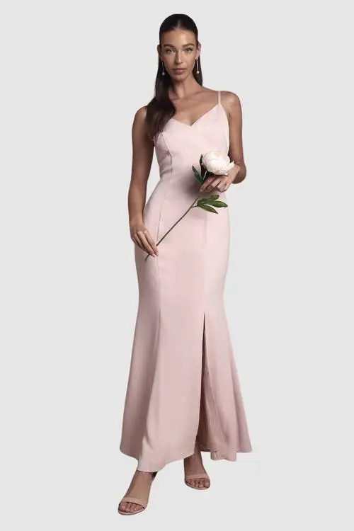 Coast Strappy V-neck Maxi Dress - Blush
