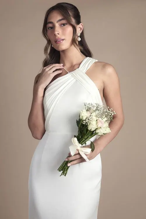 Coast Satin Halter Neck Fishtail Dress