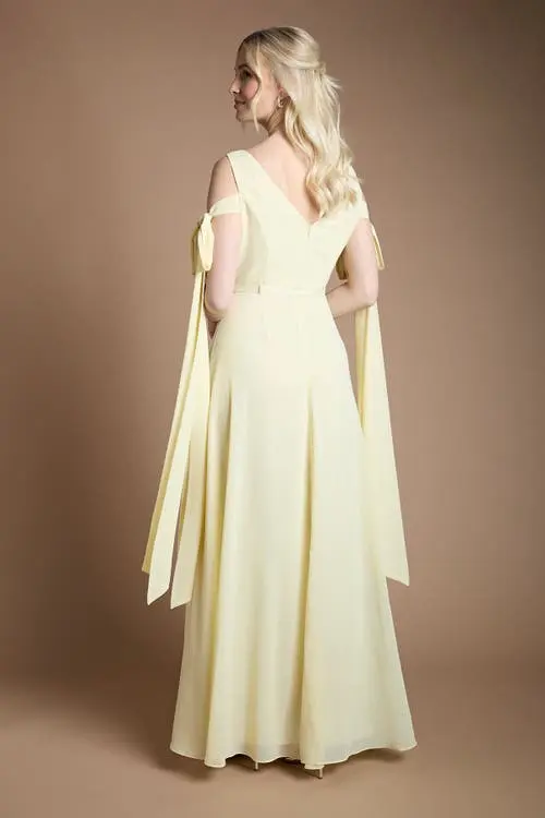 Coast Bow Sleeve Maxi Dress - Lemon