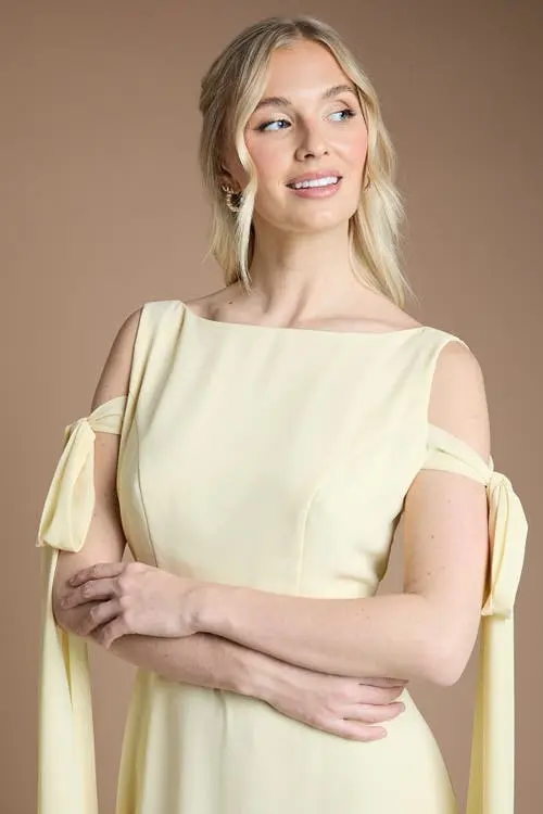 Coast Bow Sleeve Maxi Dress - Lemon