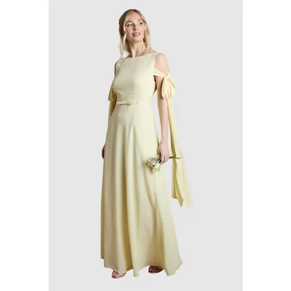 Coast Bow Sleeve Maxi Dress - Lemon