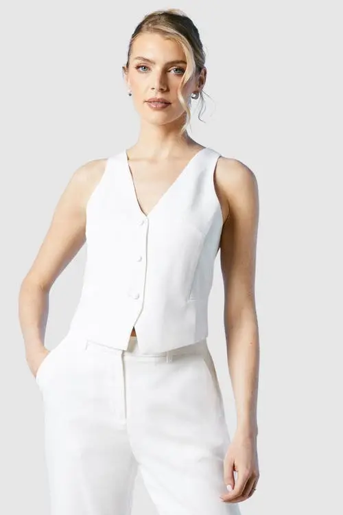 Coast Tailored Bridal Waistcoat - Ivory