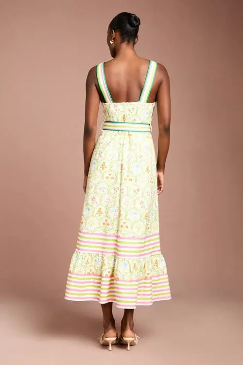 Coast Printed Ruffle Midi Dress