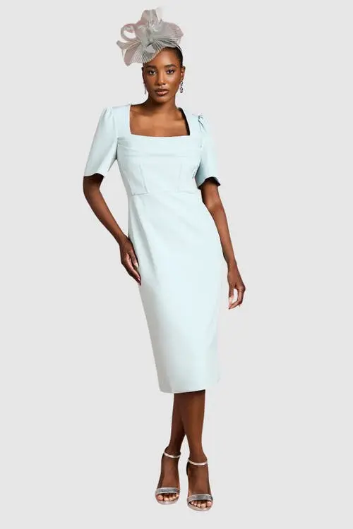 Coast Corset Pencil Dress - Duck Egg