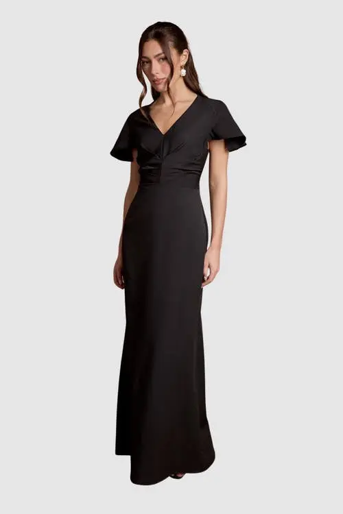 Coast Crepe V-neck Maxi Dress - Black