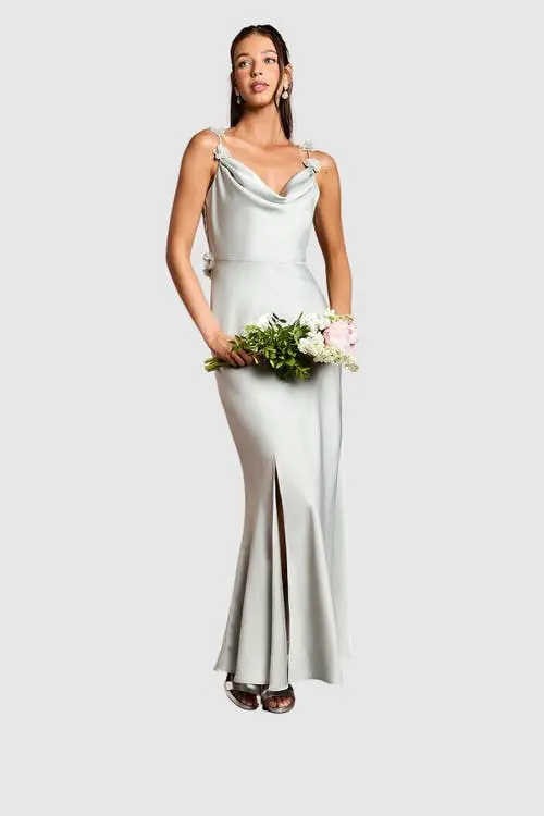 Coast Floral Embellished Cowl Neck Maxi Dress - Sage