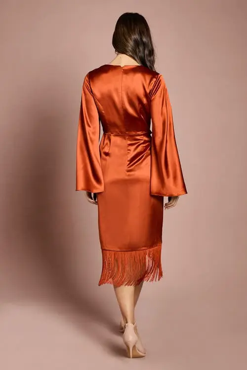 Coast Satin Midi Wrap Dress