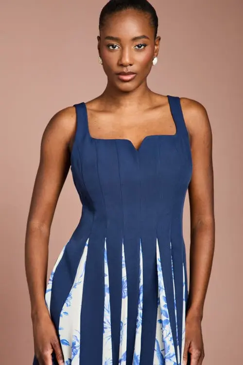Coast Printed Crepe Midi Dress