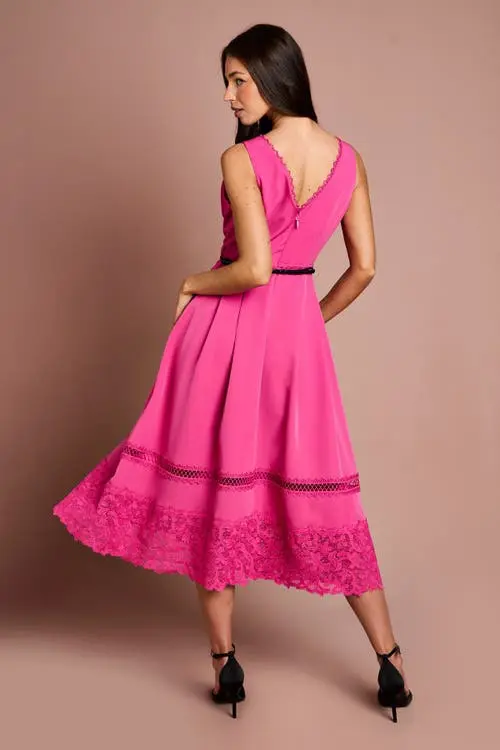 Coast V-neck Lace Midi Dress