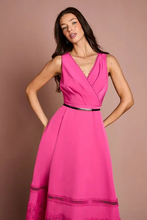 Coast V-neck Lace Midi Dress