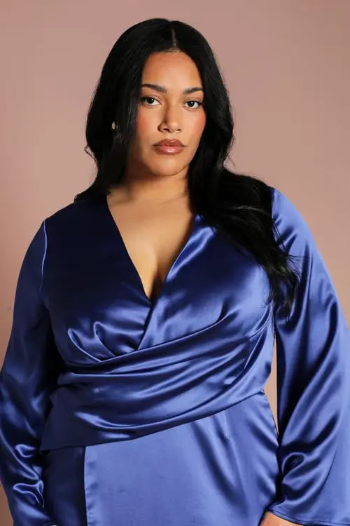 Coast Plus Satin Flared Sleeve Wrap Dress