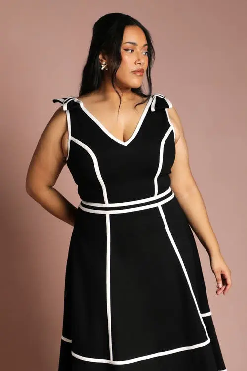 Coast Plus Ponte V-neck Midi Dress