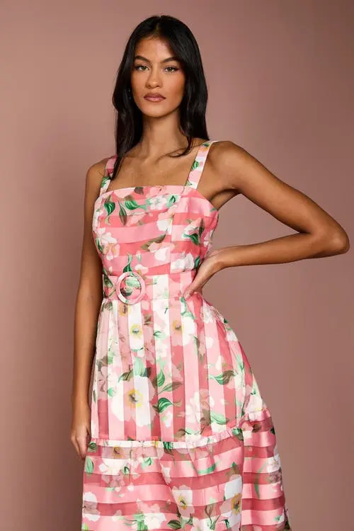 Coast Petite Floral Organza Midi Dress