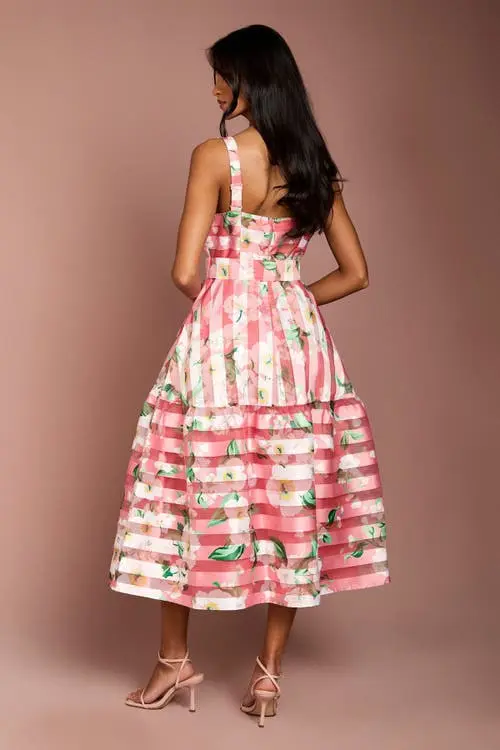 Coast Petite Floral Organza Midi Dress