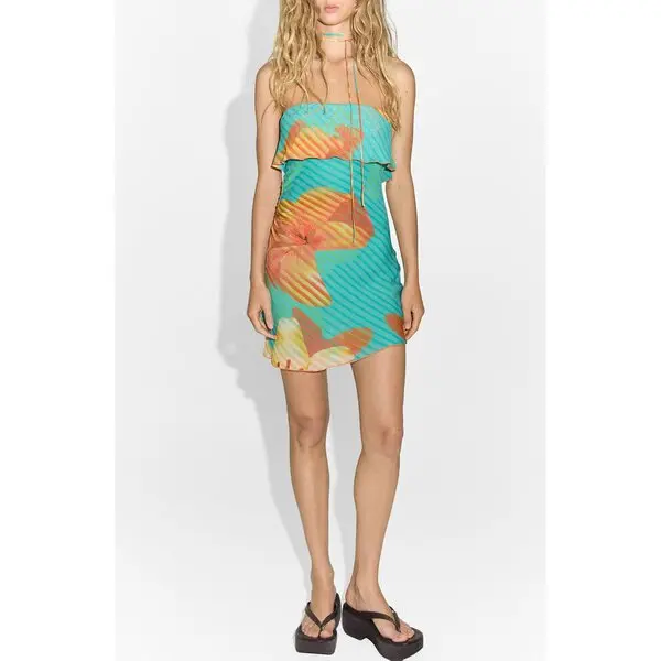 Mango Floral Print Minidress