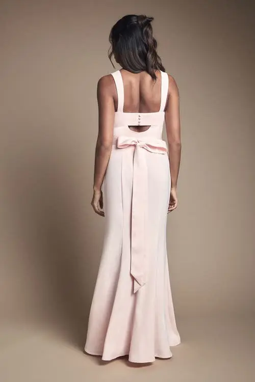 Coast Square Neck Satin Maxi Dress - Blush