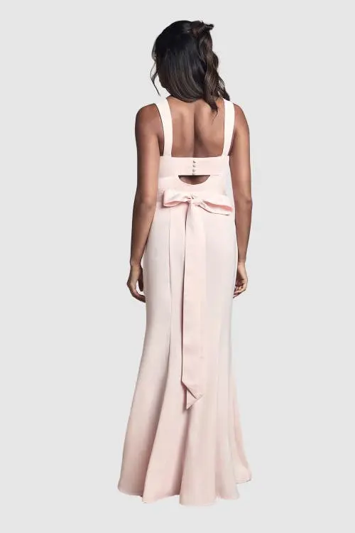 Coast Square Neck Satin Maxi Dress - Blush
